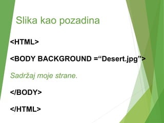 Uvod u html - osnovna škola | PPT