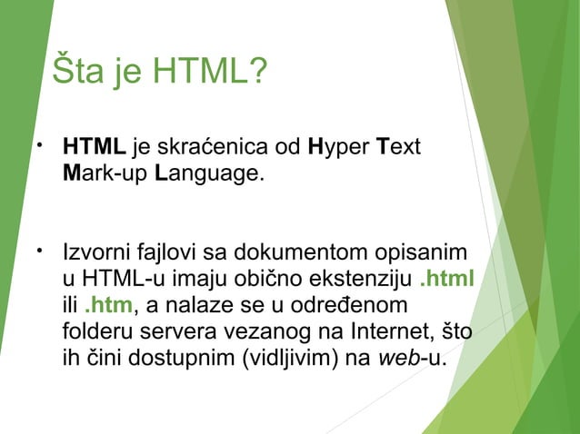 Uvod u html - osnovna škola | PPT