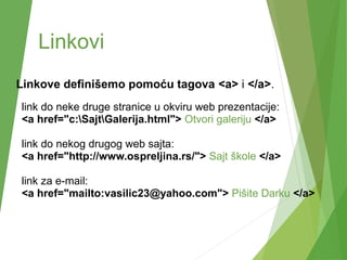 Uvod u html - osnovna škola | PPT