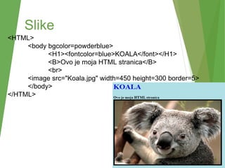 Uvod u html - osnovna škola | PPT