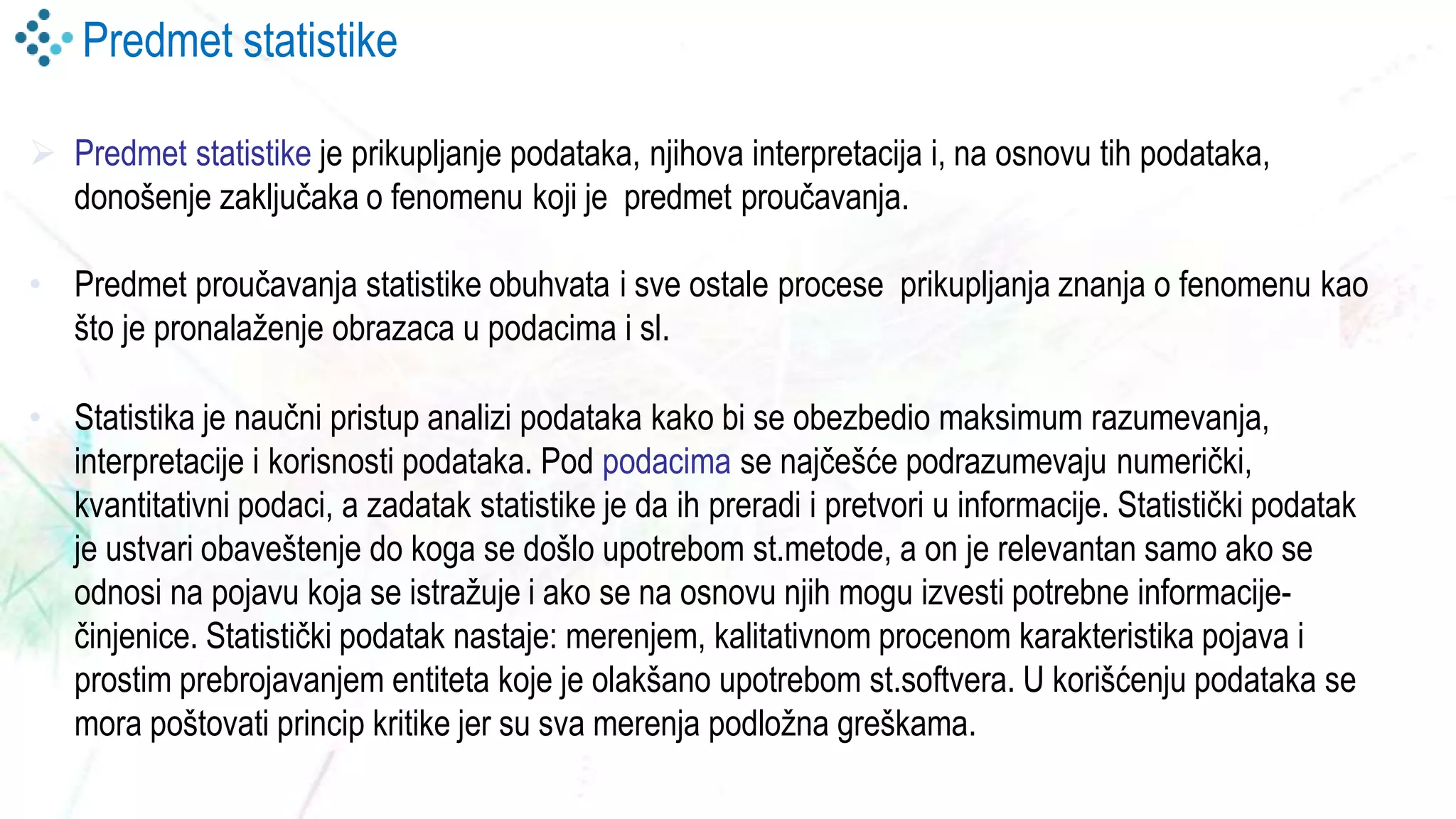 Uvod u statistiku | PPTX