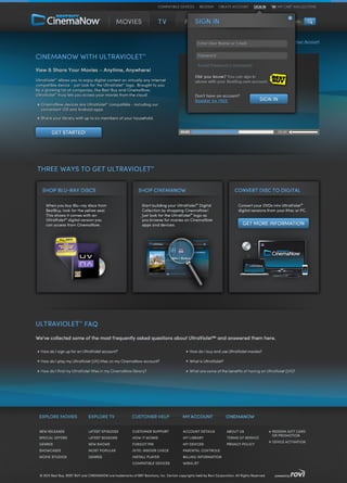 CinemaNow and UltraViolet Registration Page Flow | PPT