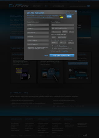 CinemaNow and UltraViolet Registration Page Flow | PPT