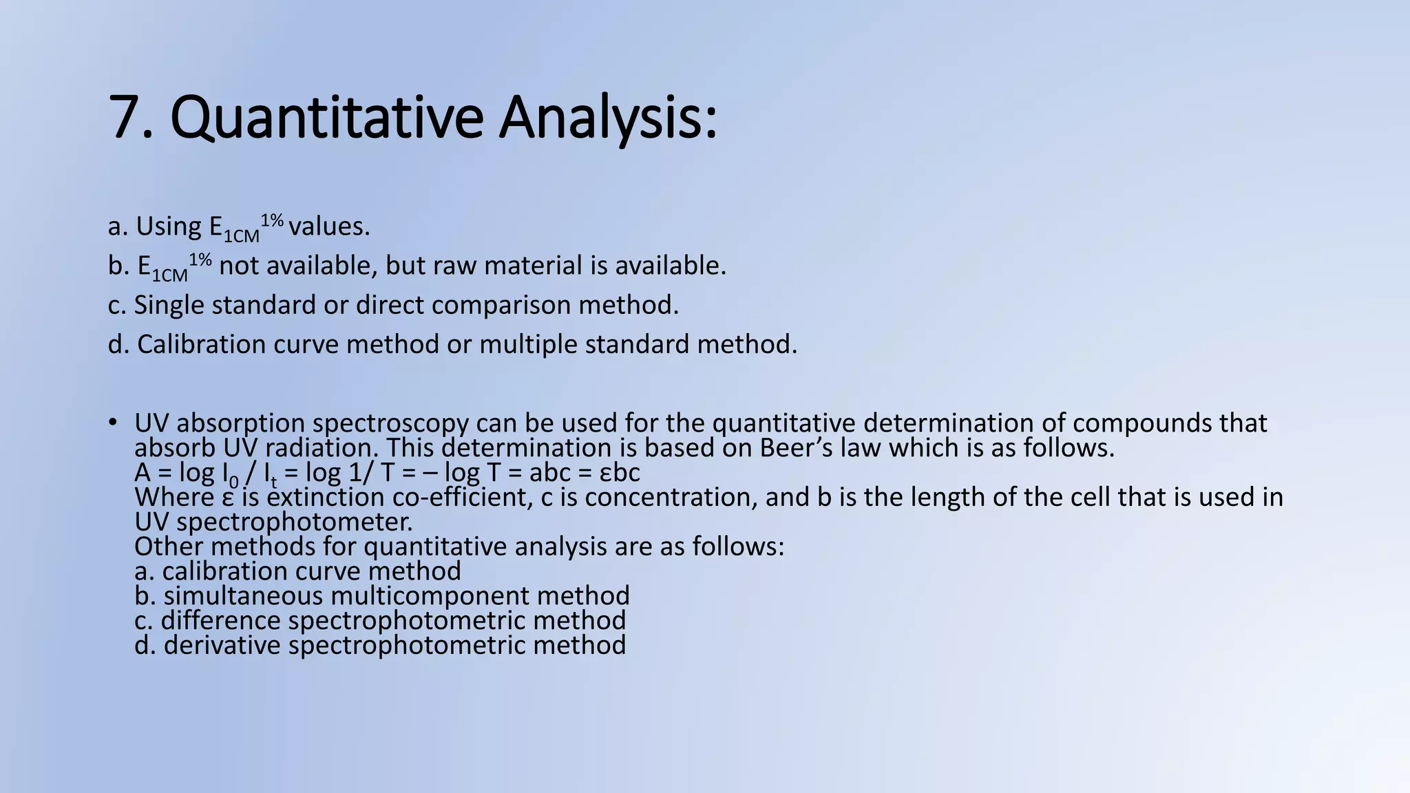 Applications Of Uv Visible Spectroscopy Ppt Pptx