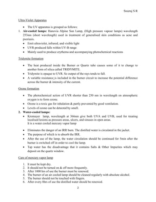 ULTRAVIOLET RADIATION THERAPY (UVR) | PDF