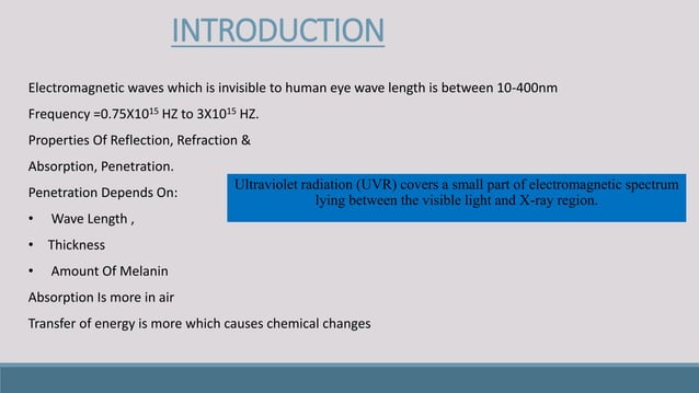 UVR | PPTX | Skin and Dermatology | Diseases and Conditions