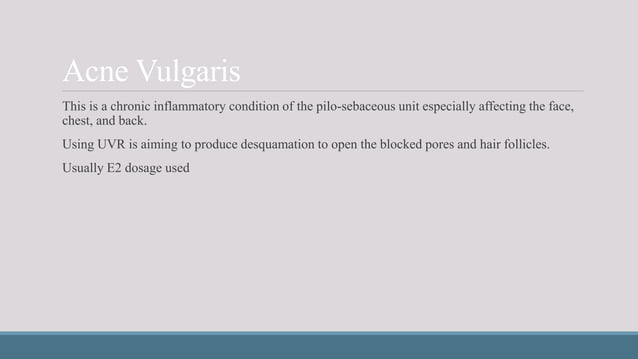 UVR | PPTX | Skin and Dermatology | Diseases and Conditions