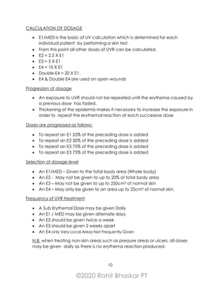 Ultraviolet Light Therapy - Physiotherapy - Dr Rohit Bhaskar | PDF