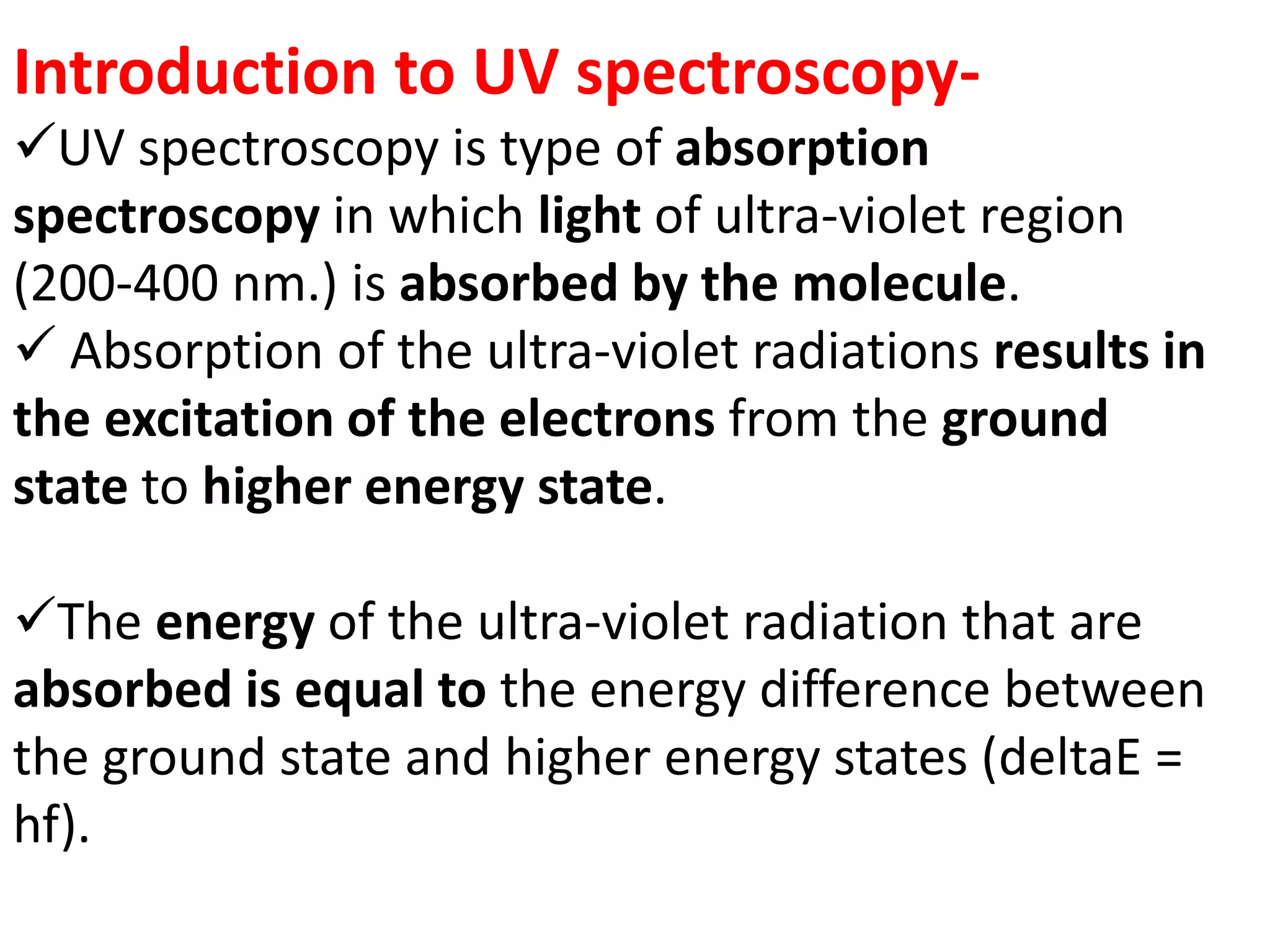 Uv spectroscopy | PPTX