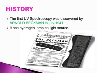 Uv spectroscopy | PPTX