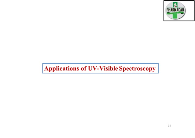 UV Spectroscopy- Pharmaceutical Analysis | PPTX | Chemistry | Science