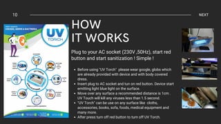 UV Torch prevention against Viruses, Bacteria and germs | PPT