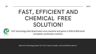 UV Torch prevention against Viruses, Bacteria and germs | PPT