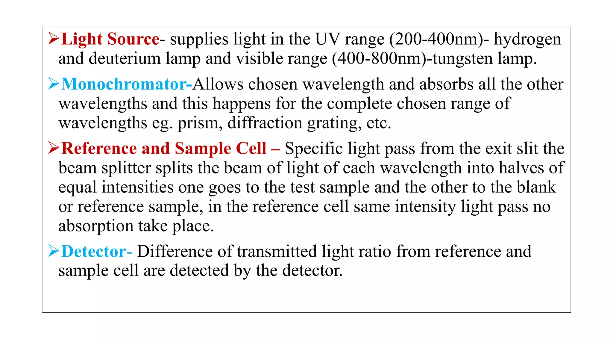 uv visible Spectrophotometry | PPTX