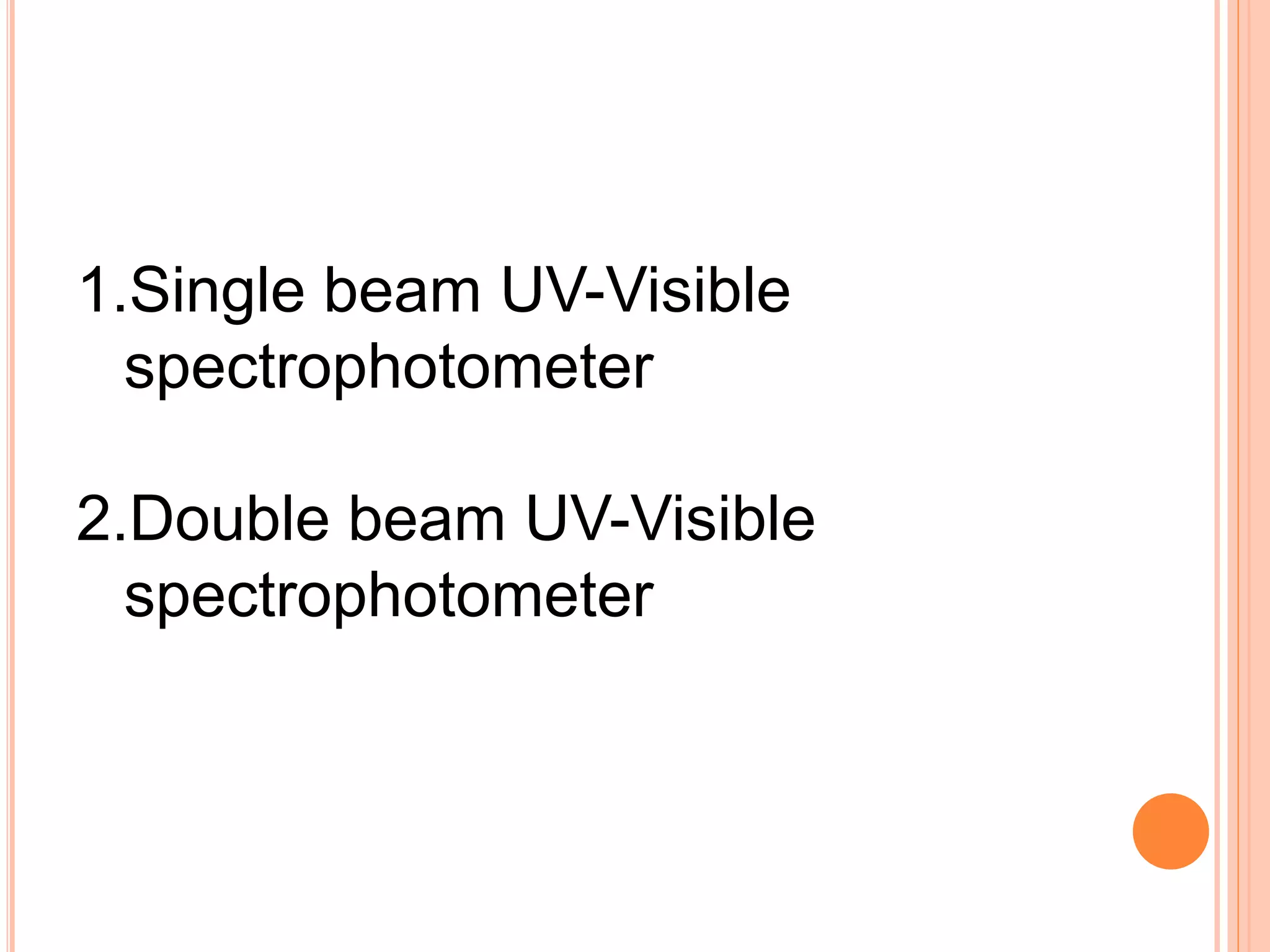 Uv visible instrument types | PPTX | Physics | Science
