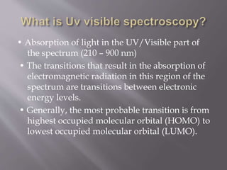 Uv visible spectroscopy | PPTX