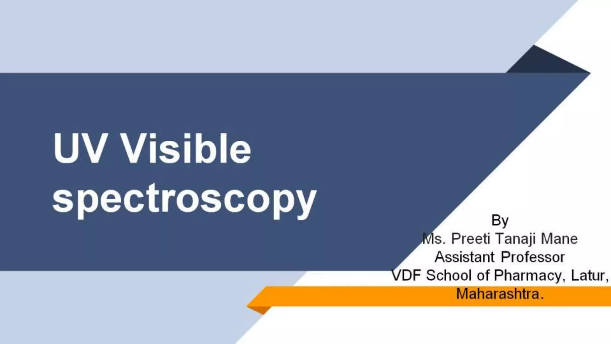 UV visible spectroscopy as per PCI | PPT