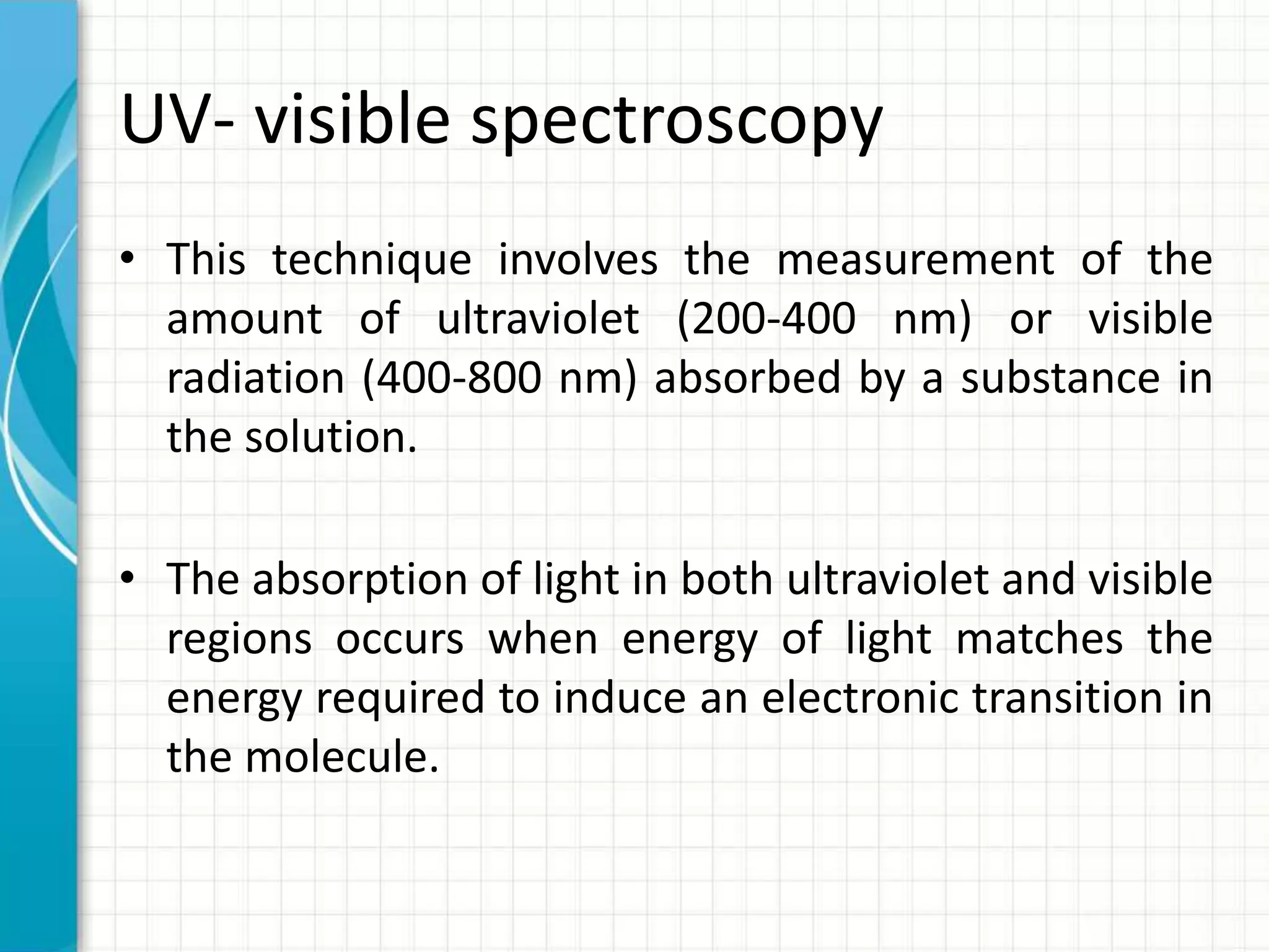 Uv visible spectroscopy with Instrumentation | PPTX