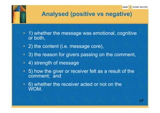 Positive and Negative Word of Mouth are not Necessarily Opposites | PDF ...