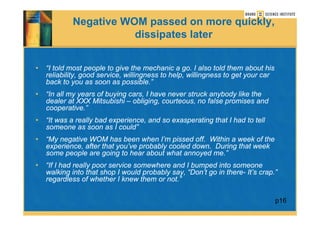 Positive and Negative Word of Mouth are not Necessarily Opposites | PDF ...