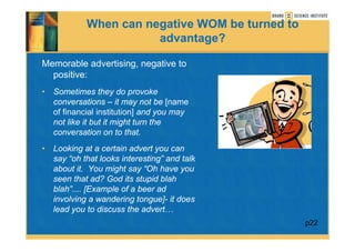 Positive and Negative Word of Mouth are not Necessarily Opposites | PDF ...