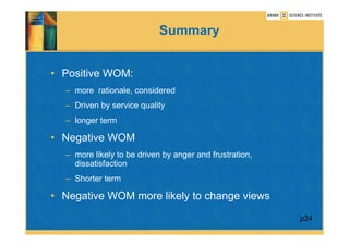 Positive and Negative Word of Mouth are not Necessarily Opposites | PDF ...