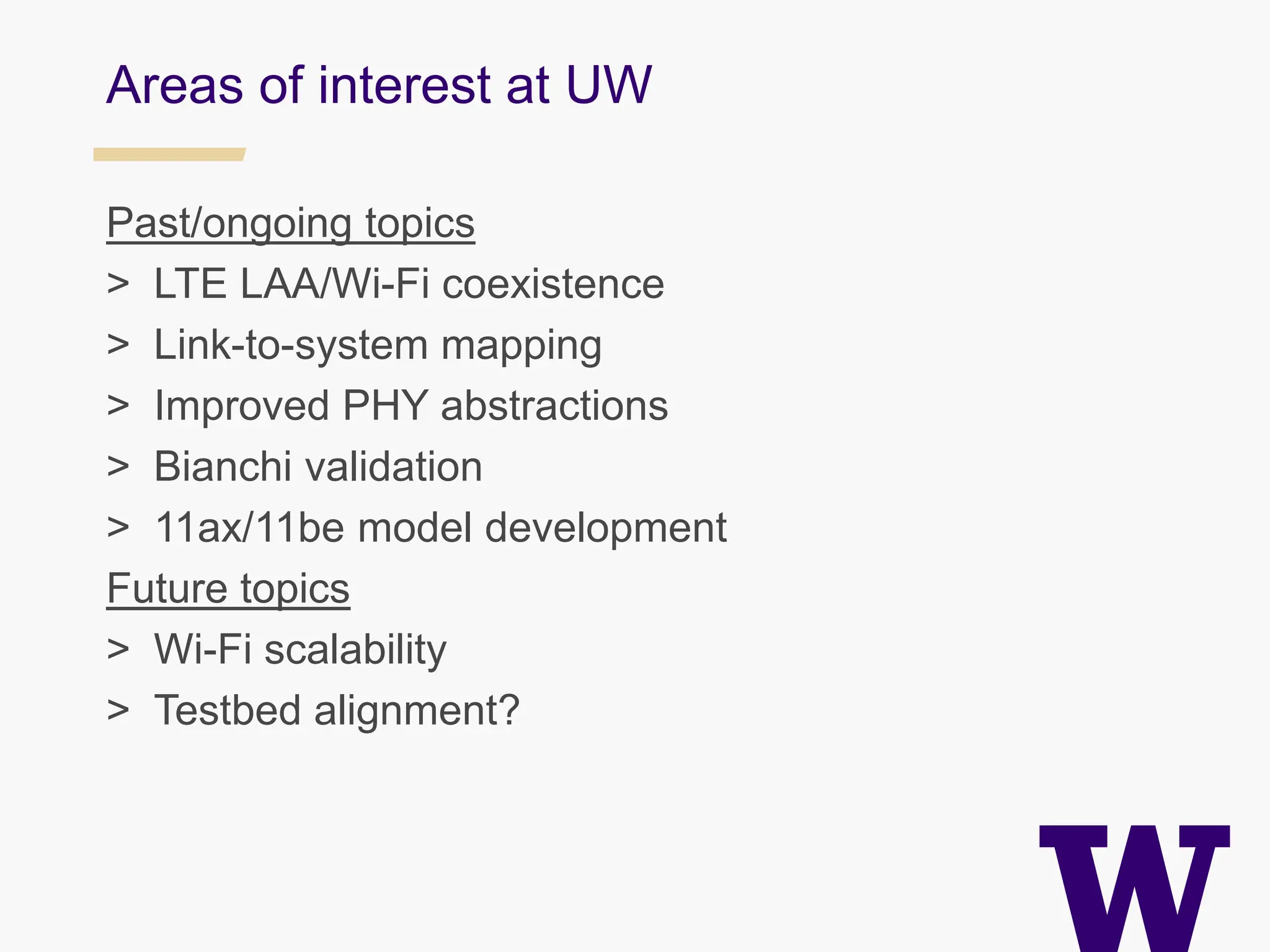UW FunLab: ns3 based WiFi Network Performance Evaluation | PPT