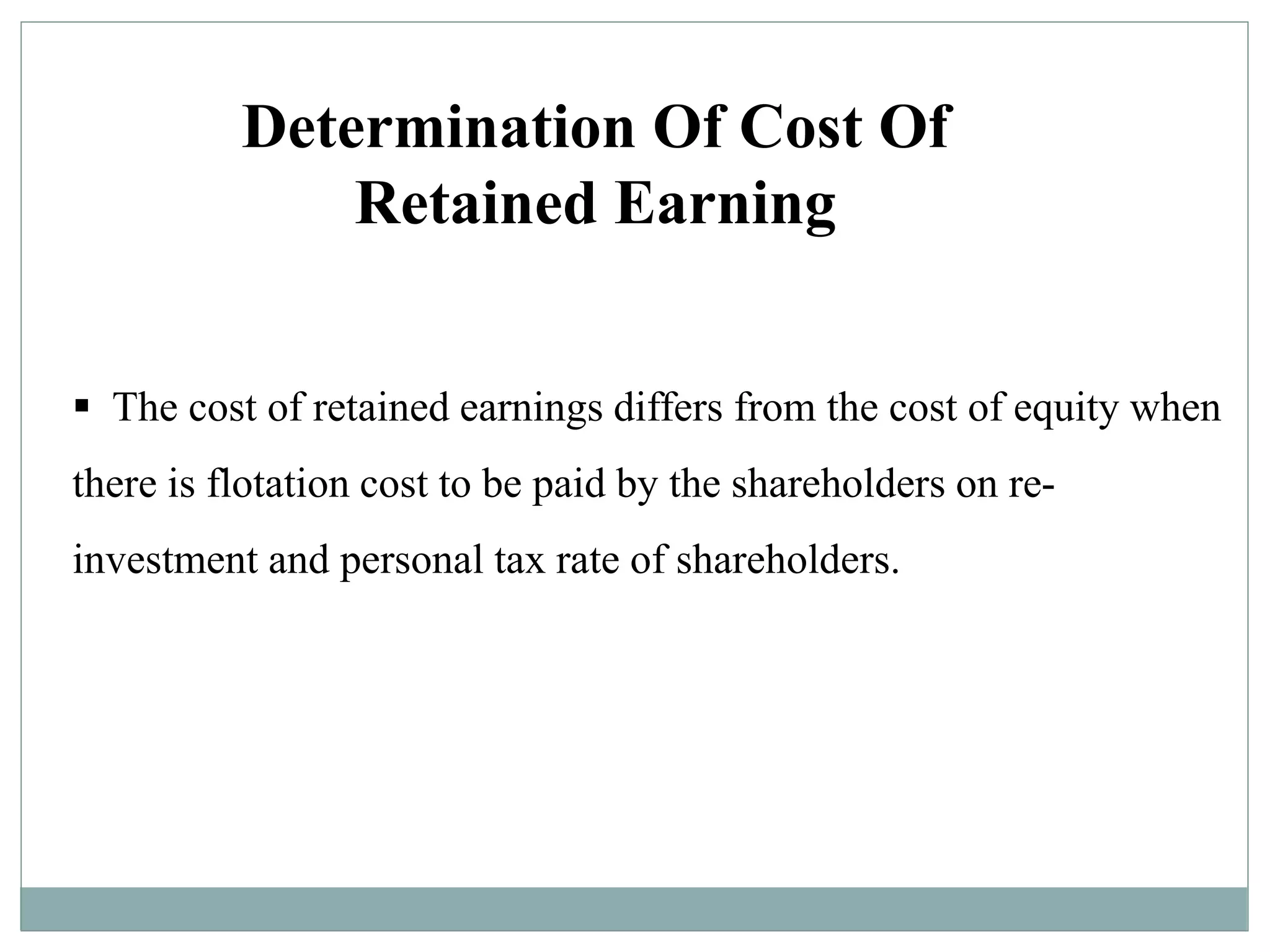 Cost of Retained Earnings | PPTX