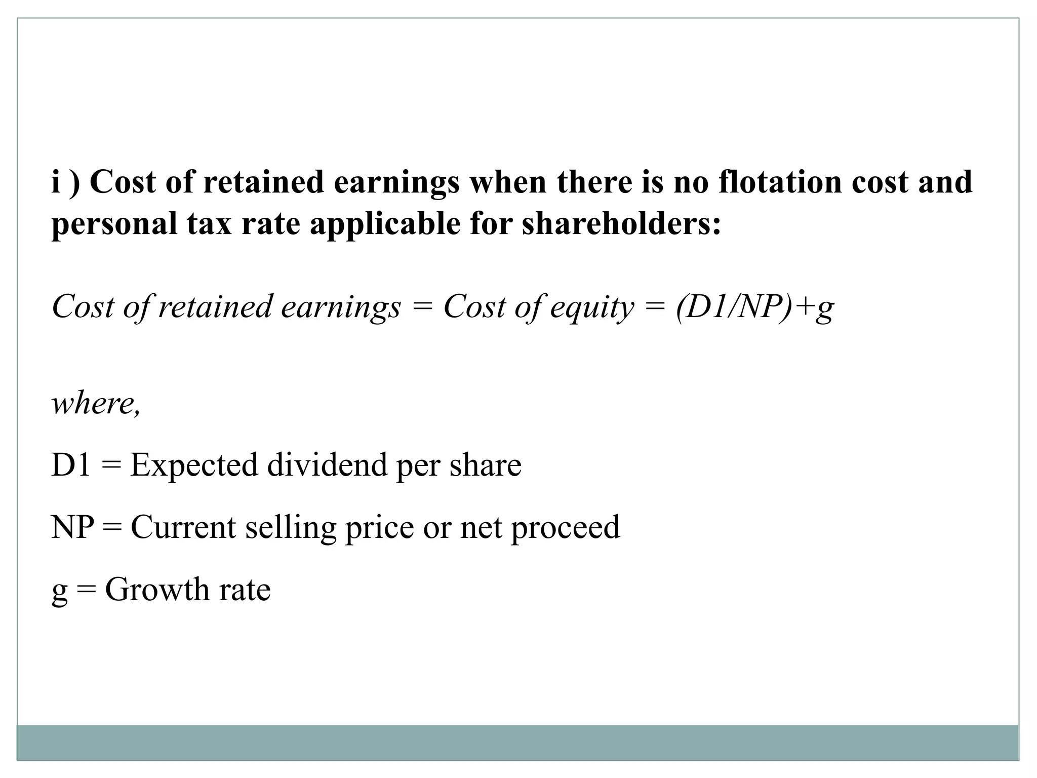 Cost of Retained Earnings | PPTX