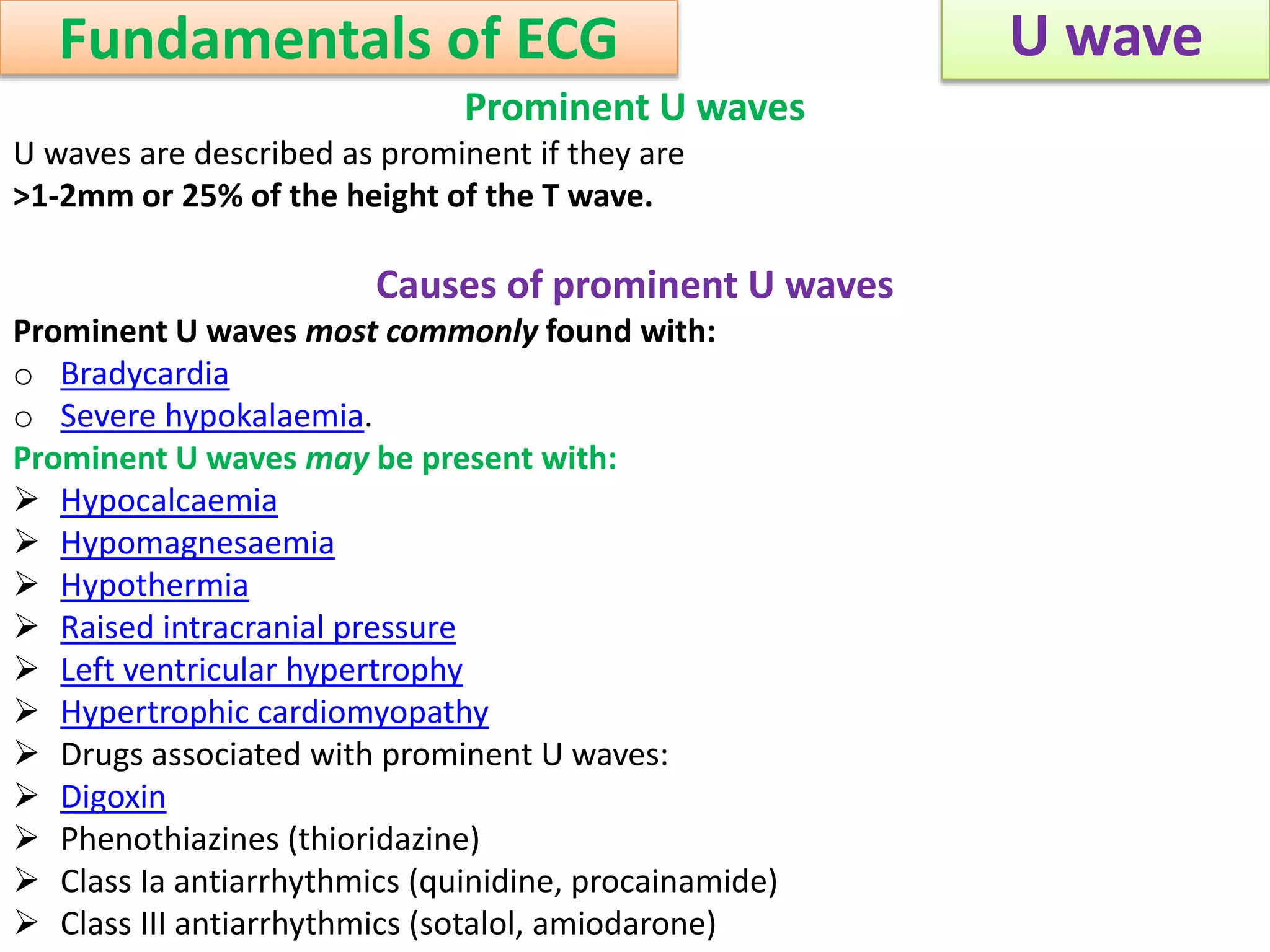 Approach to a patient with U wave in ECG | PPSX