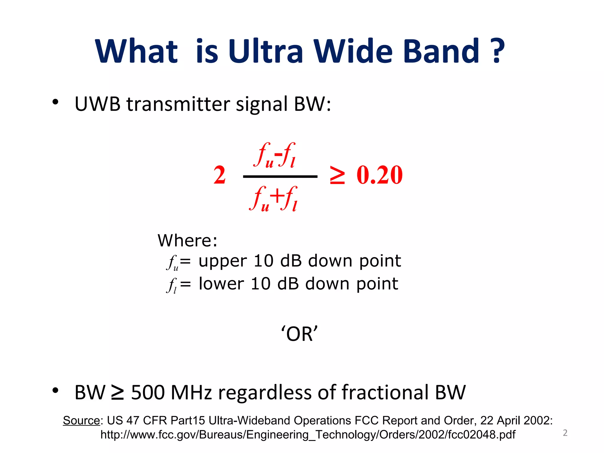 ULTRA WIDE BAND TECHNOLOGY | PPT