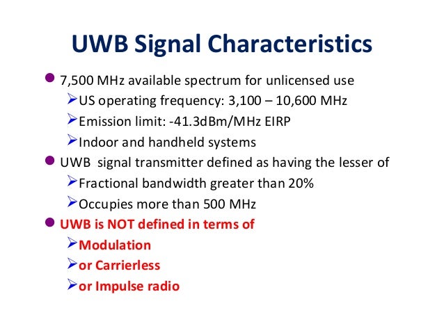 ULTRA WIDE BAND TECHNOLOGY