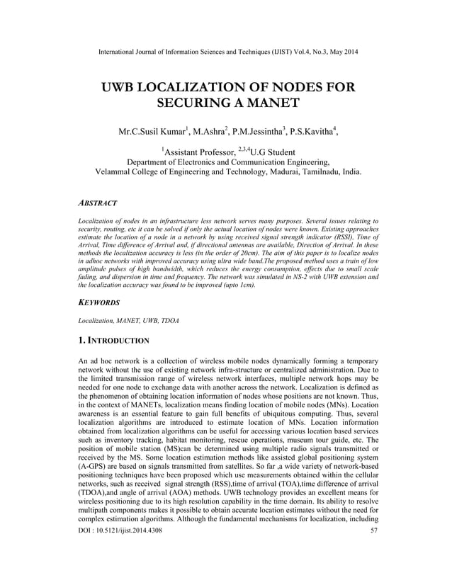Uwb localization of nodes for | PDF | Computer Networking | Computing
