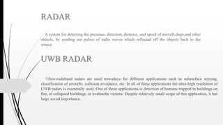 UWB radar as a life detection system | PPT