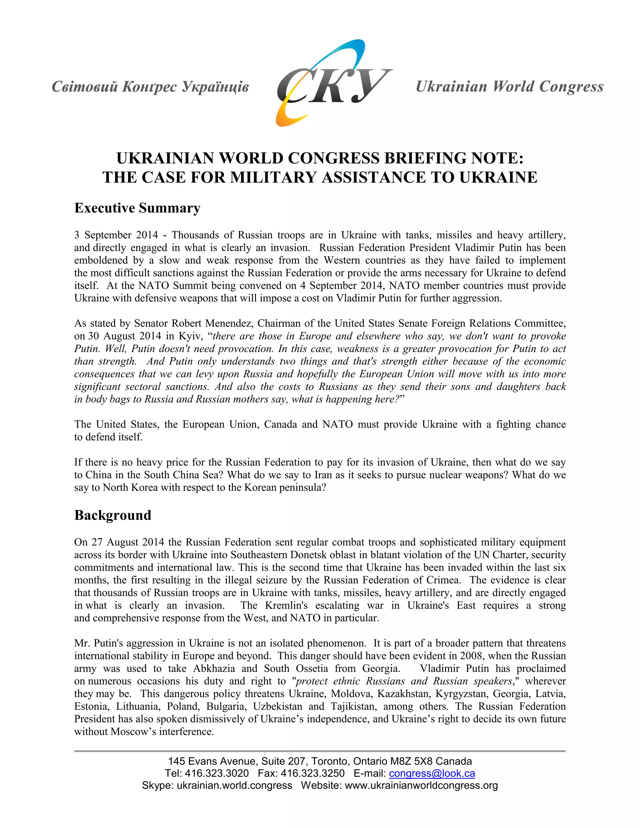 Uwc briefing note for nato sept 3 | PDF