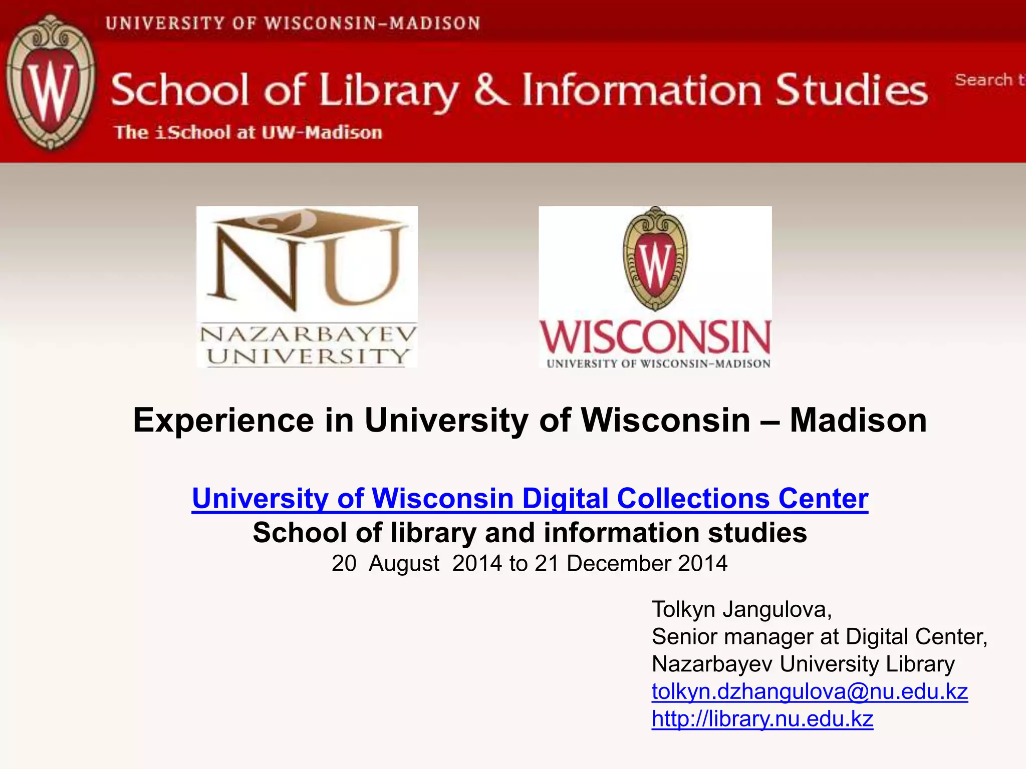 University of Wisconsin Digital Collections Center | PPT