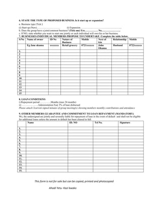 Uwezo Fund Application Form | PDF