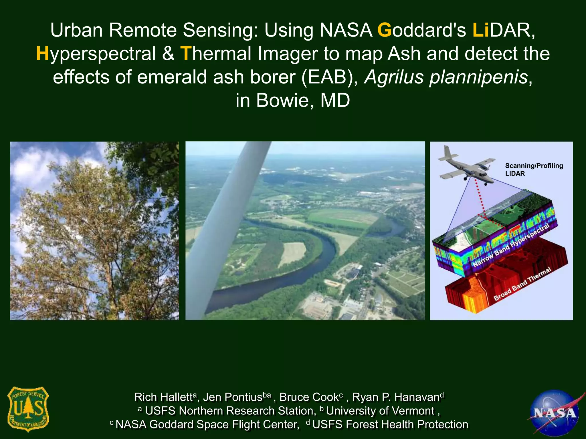 Urban Remote Sensing: Using NASA Goddard's LiDAR, Hyperspectral ...