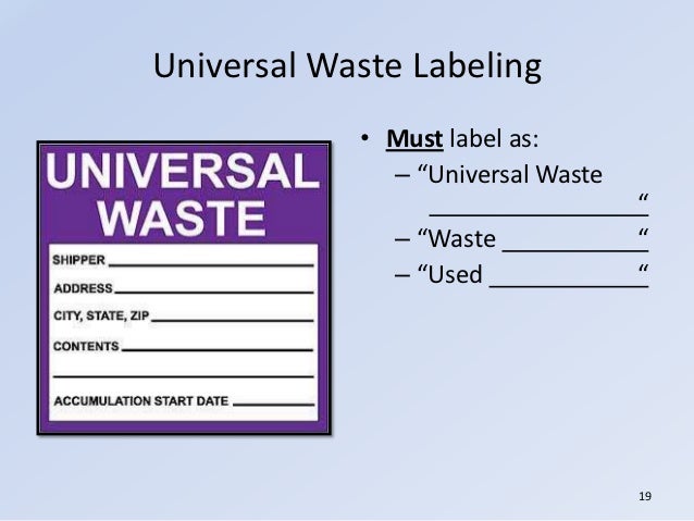 The Identification and Management of Universal Waste in Wisconsin
