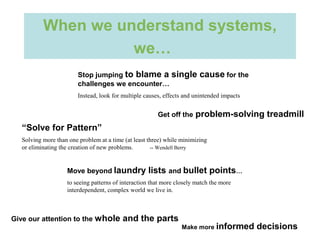 Complex Systems & Focused Solutions | PPT
