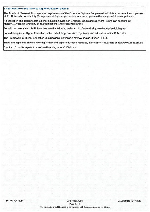 UWL Academic Transcript | PDF