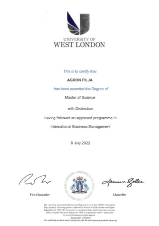 UWL Degree Certificate | PDF