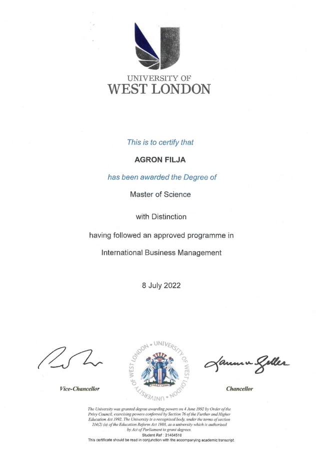 UWL Degree Certificate | PDF