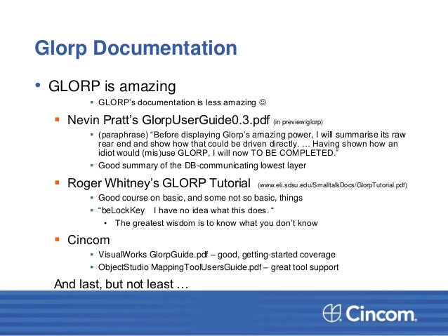 Glorp Tutorial Guide