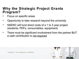 NSERC Strategic Projects Grants Overview | PPT