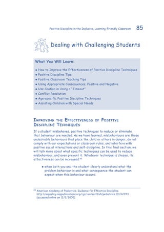 Positive discipline in the inclusive learning friendly classroom | PDF