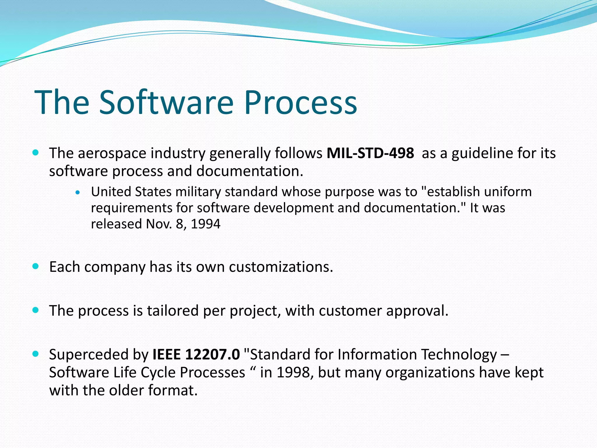 Software Requirements and Design Process in the Aerospace Industry | PPTX