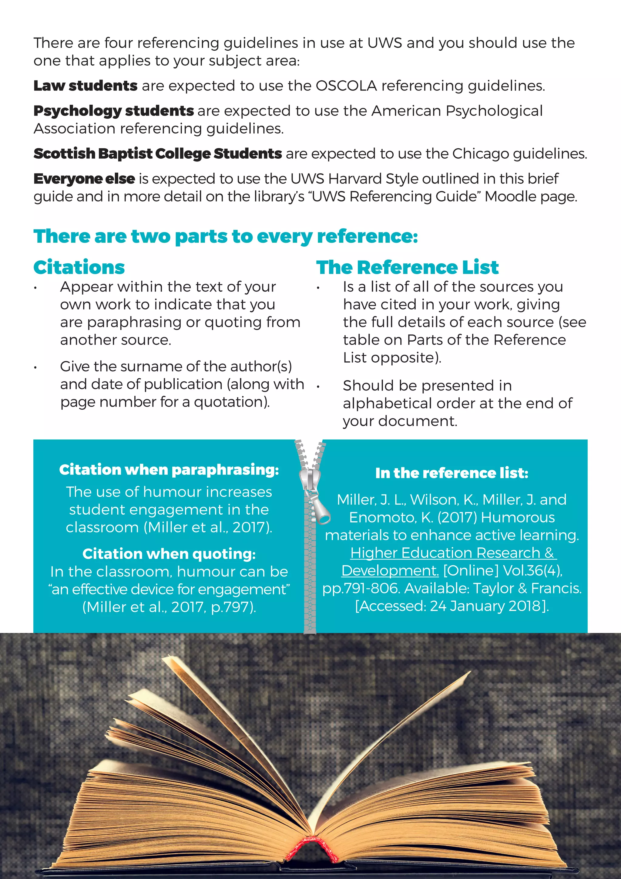 UWS Brief Guide to Harvard Referencing | PDF