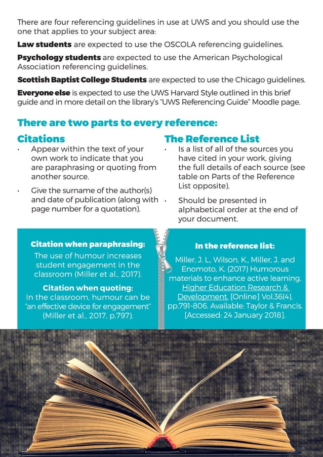 UWS Brief Guide to Harvard Referencing | PDF
