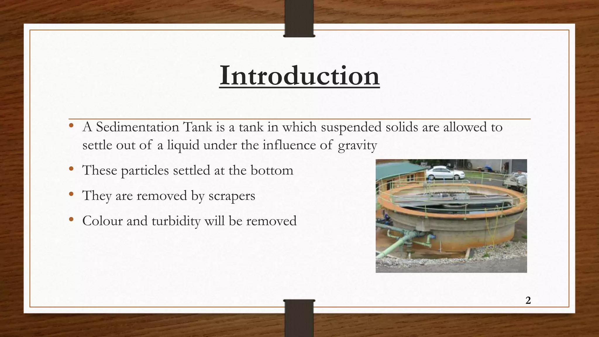 Sedimentation tanks in water treatment | PPTX